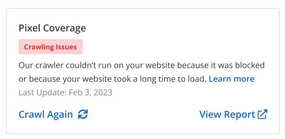 Fix Pixel Coverage report issues caused by crawling – AdRoll ABM