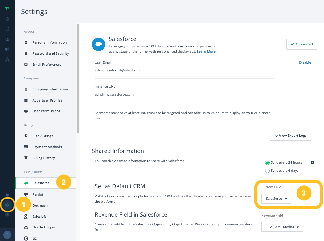Sales Insights for Salesforce Initial Configuration Guide – RollWorks