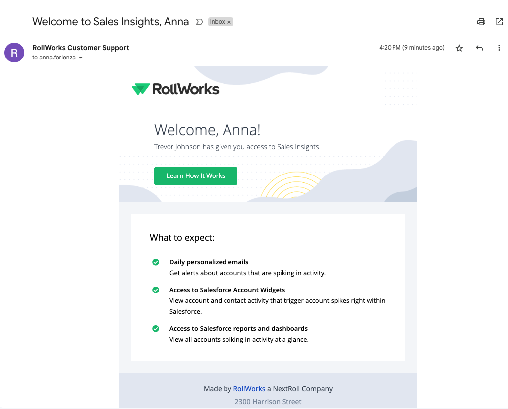Sales Insights for Salesforce Initial Configuration Guide – RollWorks