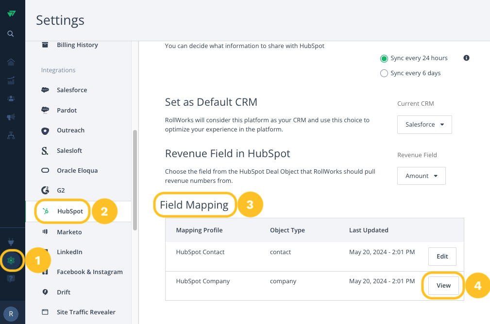 HubSpot Property Mapping for Company Record Creation – RollWorks