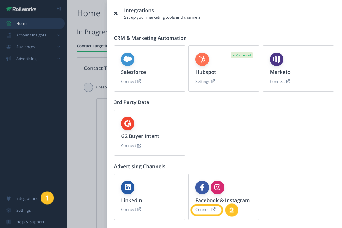 Facebook & Instagram Integration Guide – RollWorks